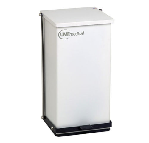 48-Quart White Waste Receptacle - | Stainless Steel UMF Medical